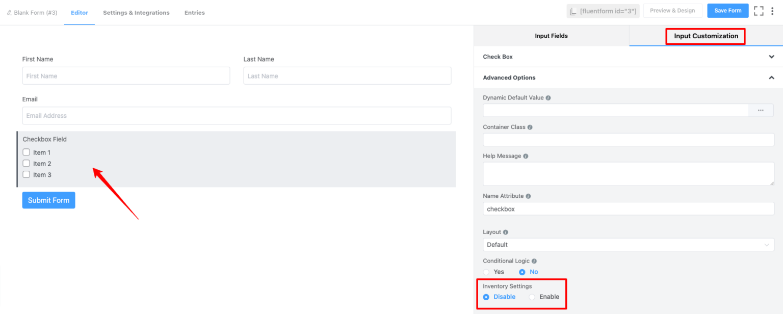 Fluent Forms Inventory Module - WP Manage Ninja