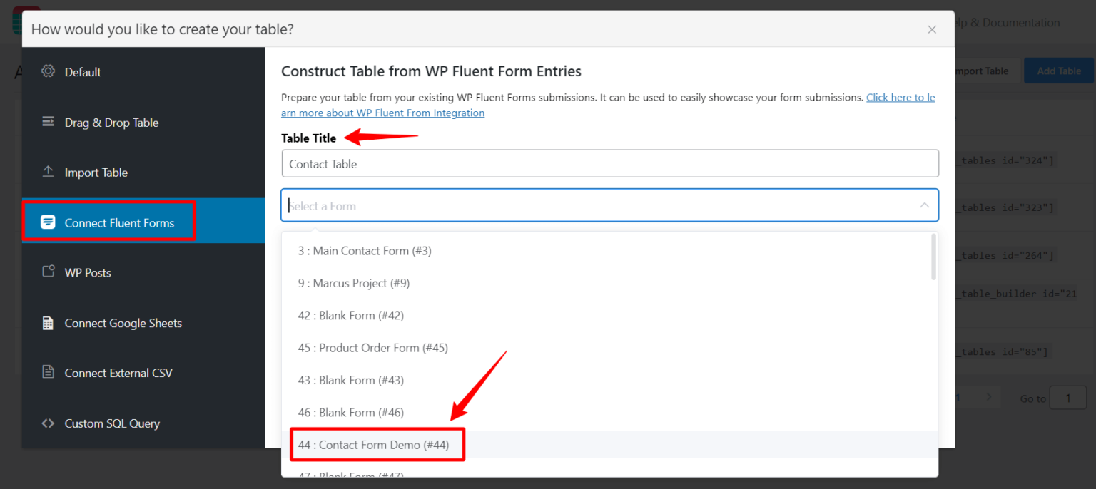 How to Show Fluent Forms Entries on Frontend using Ninja Tables - WP Manage Ninja