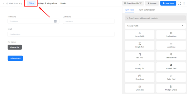Editor | Fluent Forms - WP Manage Ninja