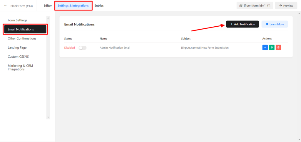 Setting Up Email Notifications In Wp Fluent Form Wordpress Plugin