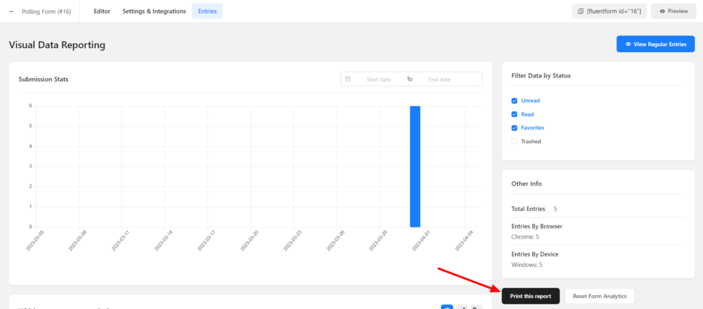 Visual Representation of Form Entries in Fluent Forms - WP Manage Ninja
