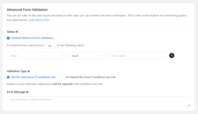 Advanced Form Validation in Fluent Forms - WP Manage Ninja