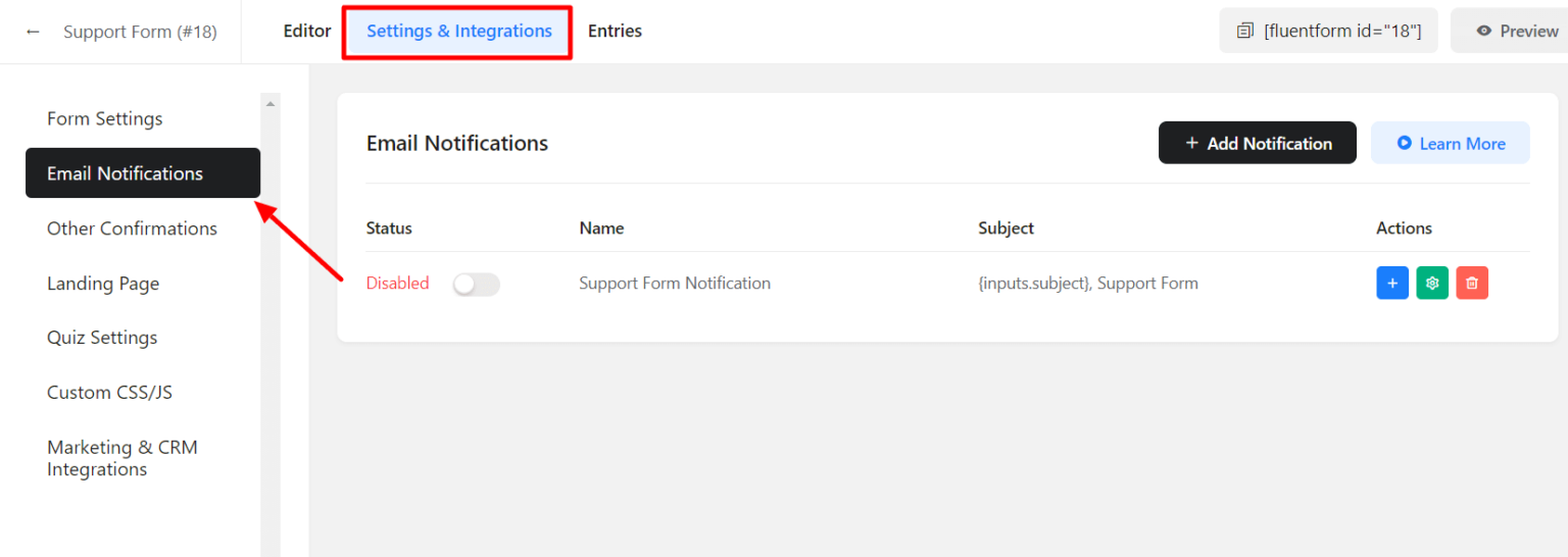 Conditional Email Notification in WP Fluent Form WordPress Plugin