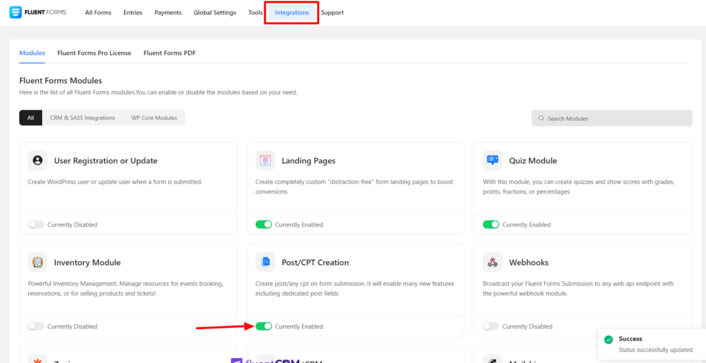 Post Creation With Form Submission In Fluent Forms Wp Manage Ninja