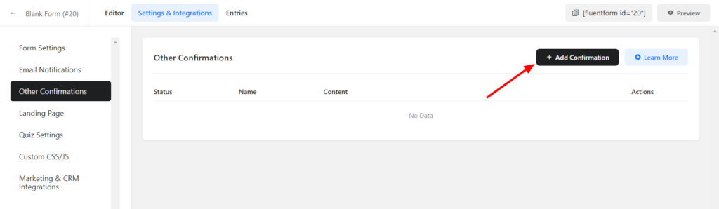 Conditional Confirmation Message In Wp Fluent Form Wordpress Plugin