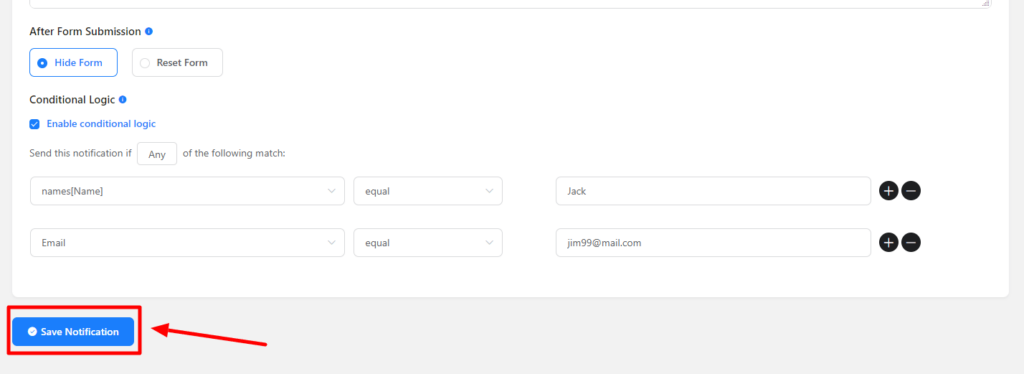 Conditional Confirmation Message In Wp Fluent Form Wordpress Plugin