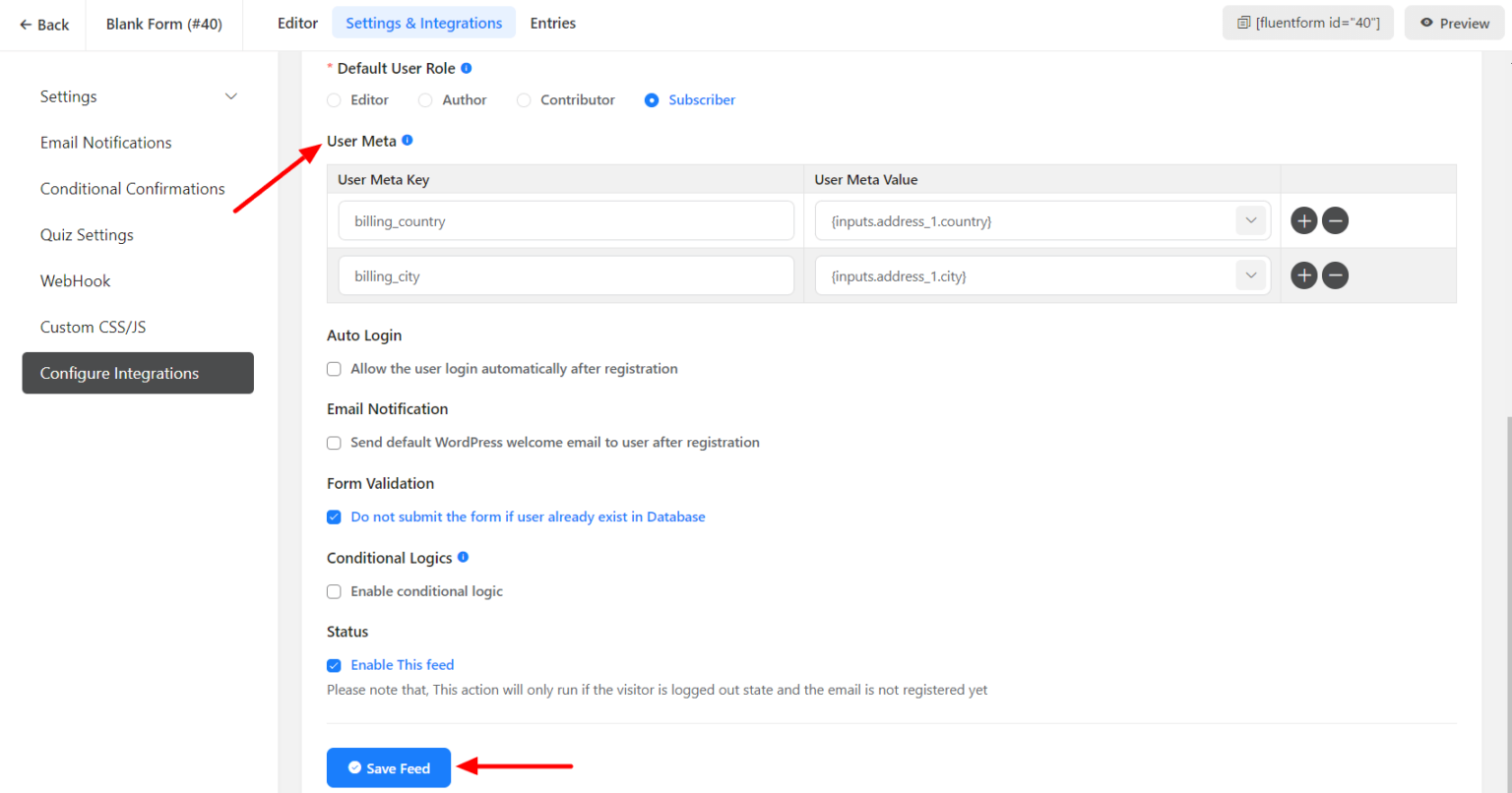 How To Create A Wordpress User Registration Form With Fluent Forms Wp 0711