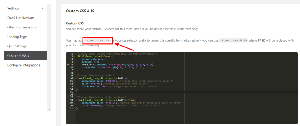 Fluent Forms Styling/Custom CSS - WP Manage Ninja