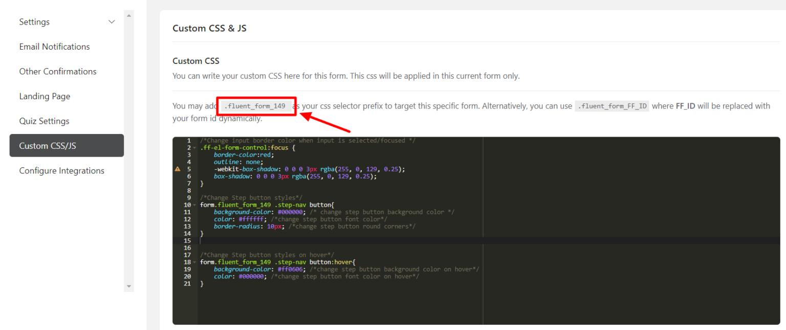 Fluent Forms Styling/Custom CSS - WP Manage Ninja