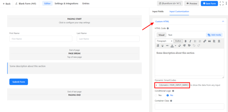 Dynamic Input Values In Form Steps Fluent Forms Wp Manage Ninja