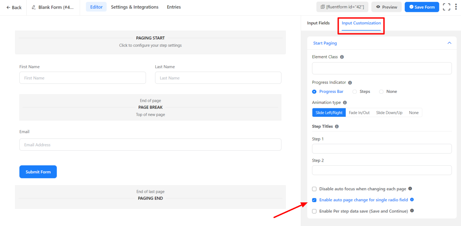 Multi-Step Form Automatically Next - WP Manage Ninja