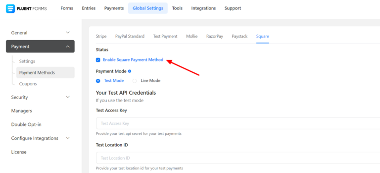 How to Integrate Square with Fluent Forms - WP Manage Ninja