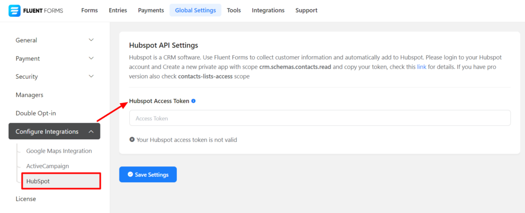 Hubspot Integration With Fluent Forms Wp Manage Ninja