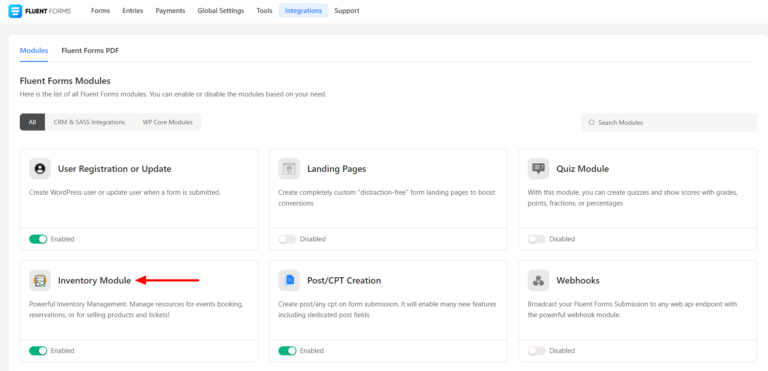 Fluent Forms Inventory Module - WP Manage Ninja