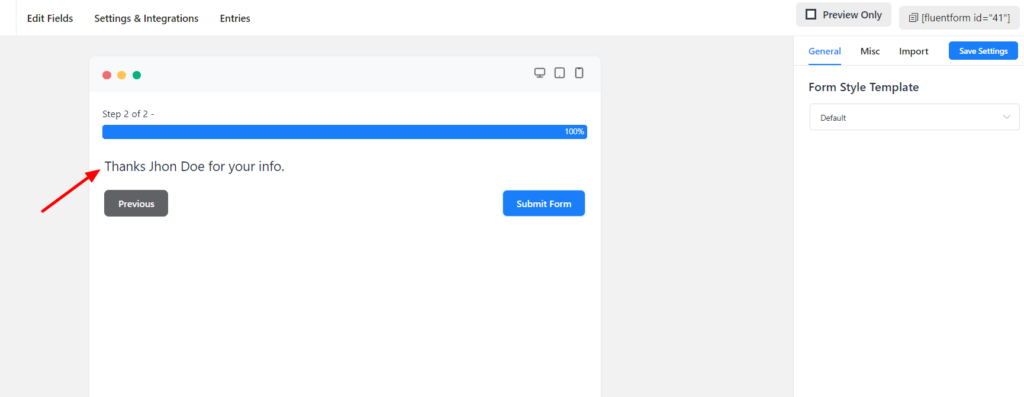 Dynamic Input Values In Form Steps Fluent Forms Wp Manage Ninja