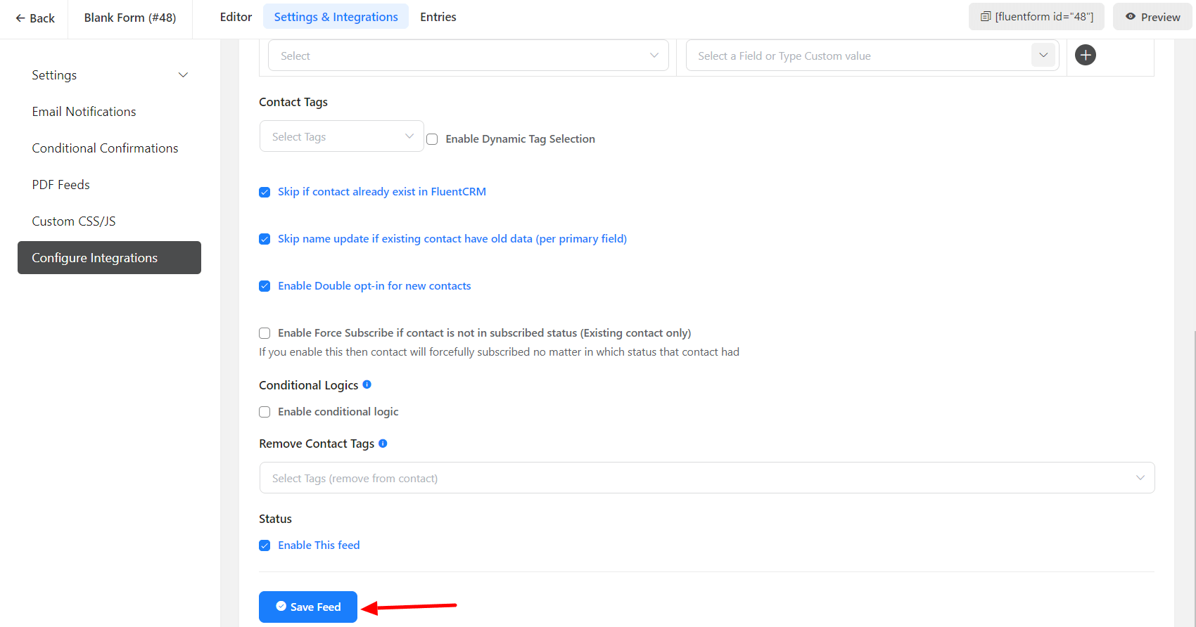 FluentCRM integration with Fluent Forms - WP Manage Ninja