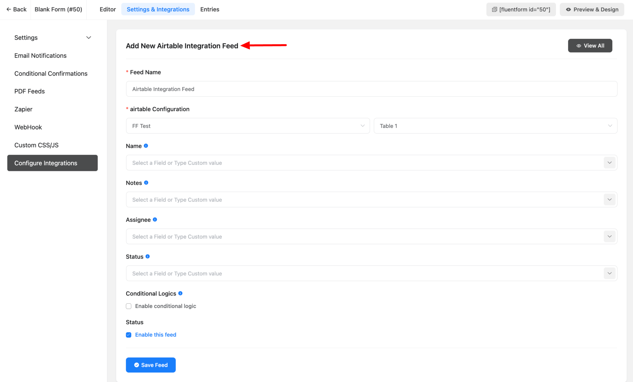 Airtable Integration with Fluent Forms - WP Manage Ninja