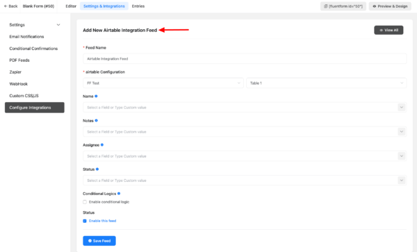 Airtable Integration with Fluent Forms - WP Manage Ninja
