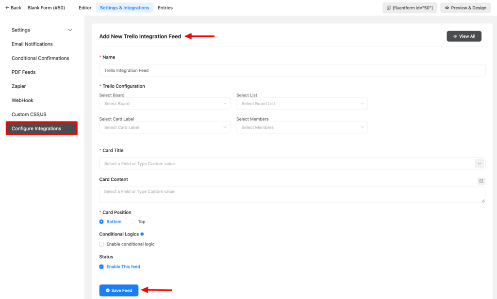 Trello Integration with Fluent Forms - WP Manage Ninja