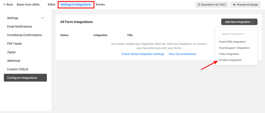 Airtable Integration with Fluent Forms - WP Manage Ninja