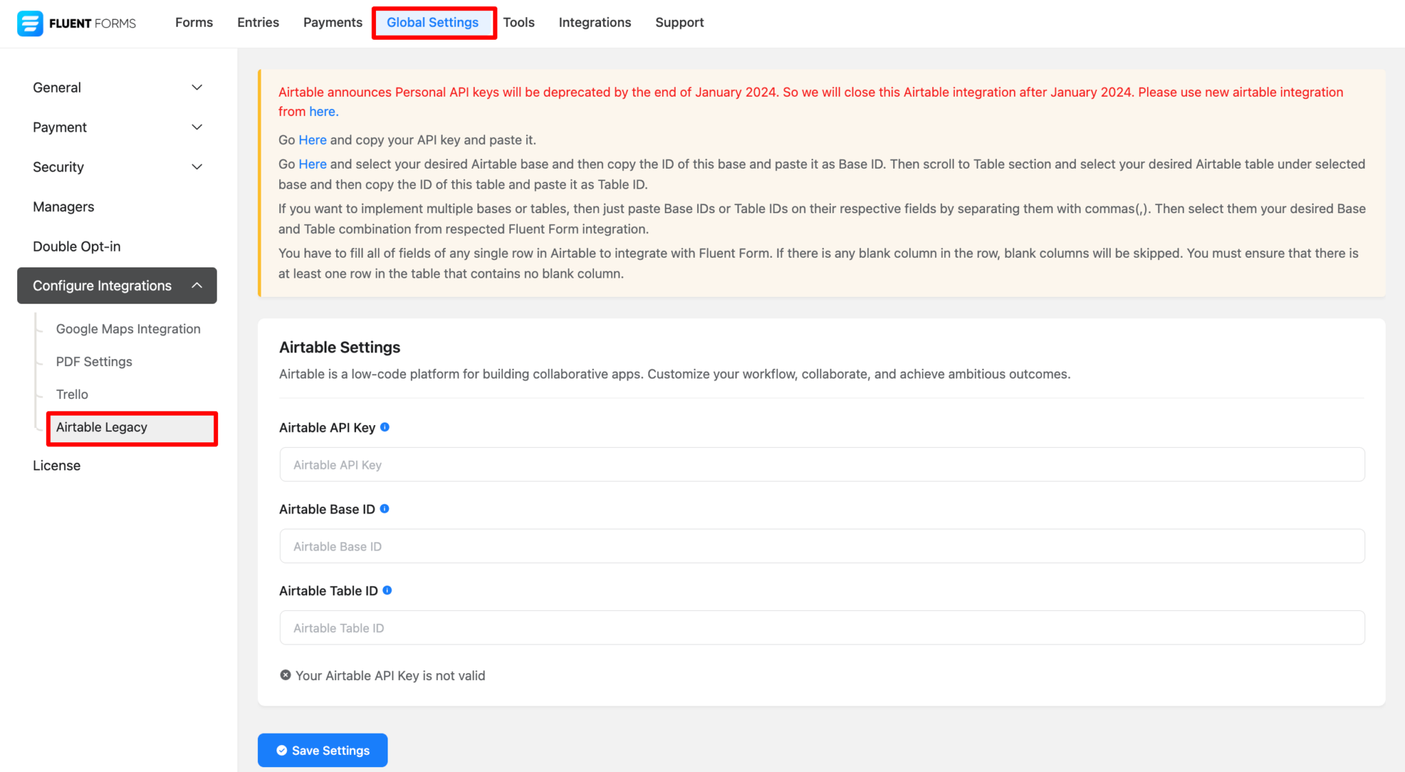 Airtable Legacy Integration with Fluent Forms - WP Manage Ninja