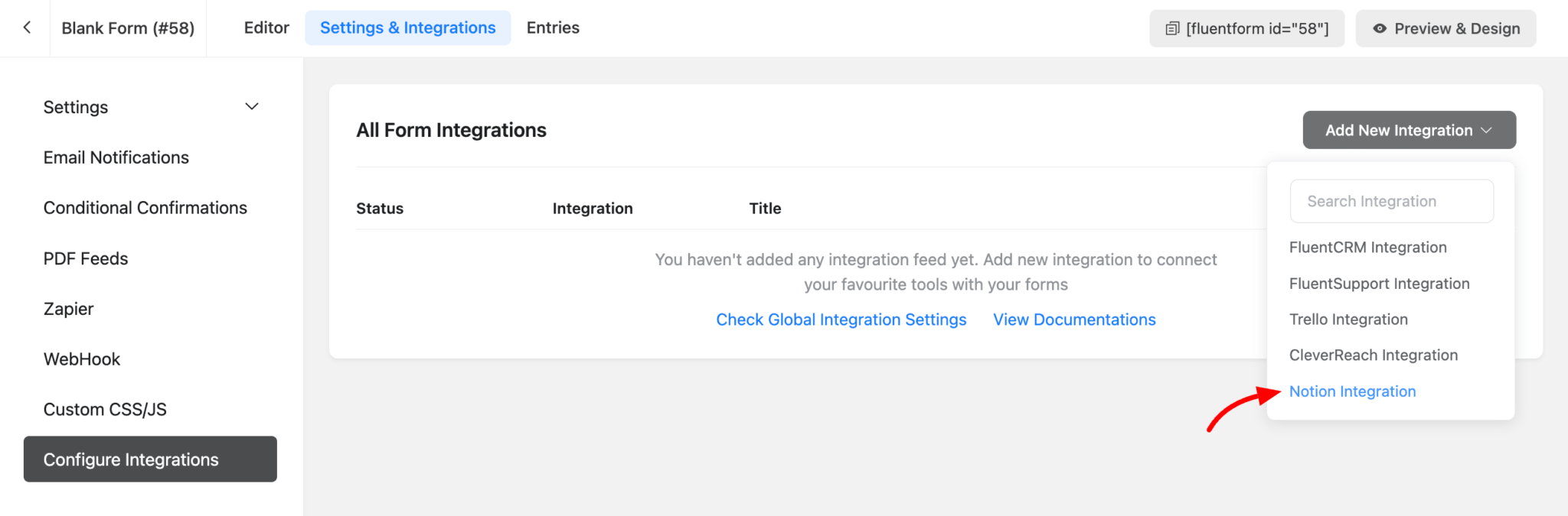 Notion Integration with Fluent Forms - WP Manage Ninja