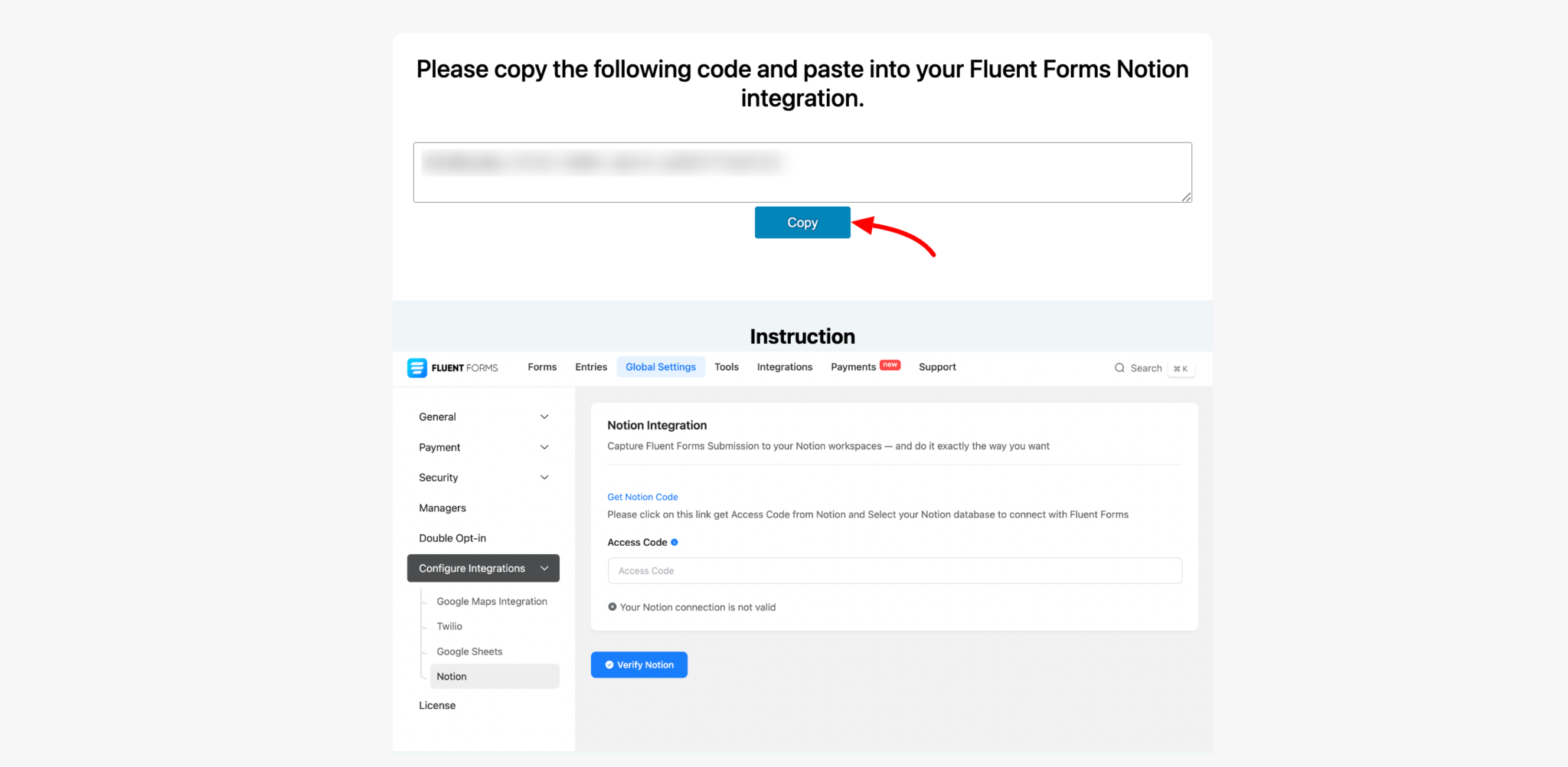 Notion Integration with Fluent Forms - WP Manage Ninja