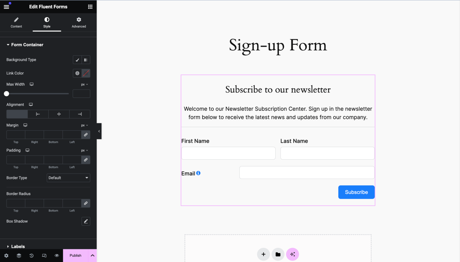 How to Design a Sign-up Form in Elementor - WP Manage Ninja